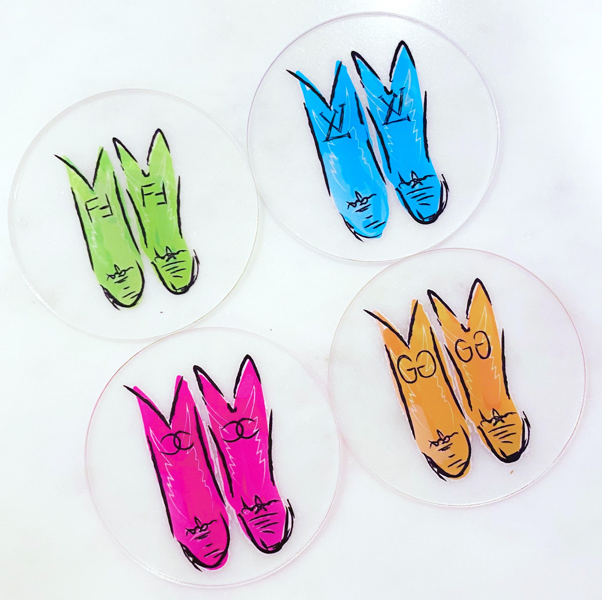LUX BOOTS ACRYLIC COASTERS – artbyzuz
